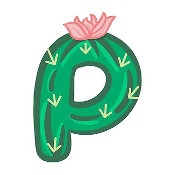 "P (Cactus Letter)" Sticker for Sale by Minaficent | Redbubble