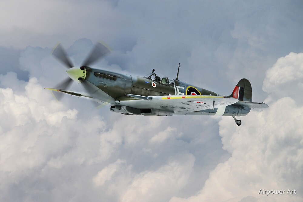 "Johnnie Johnson Spitfire Mk IX" by Airpower Art | Redbubble