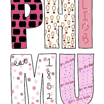 "Phi Mu Letters" Sticker for Sale by sdonis13 | Redbubble