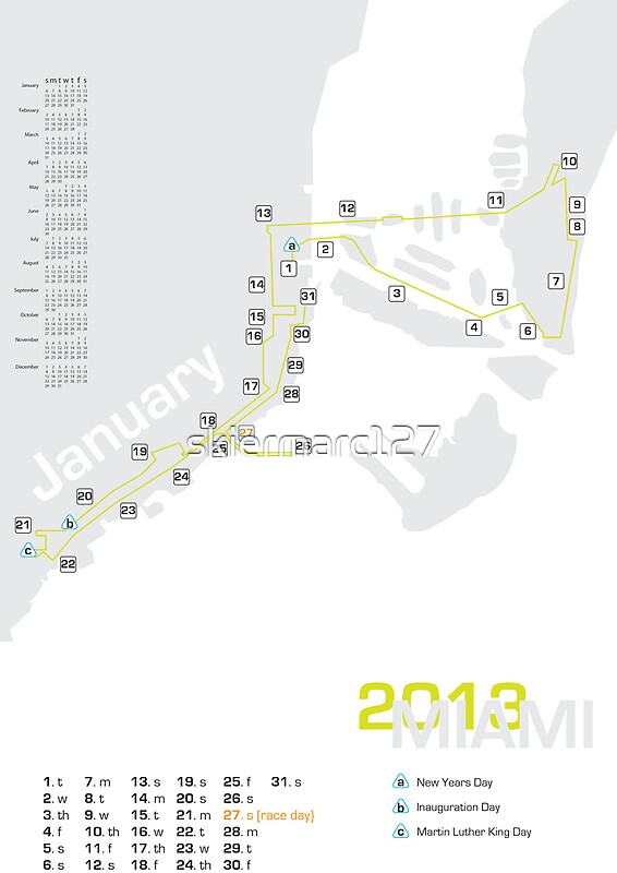 "Miami Marathon Map" by skiermarc127 | Redbubble