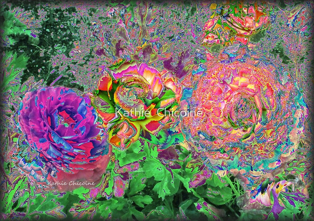 "Psychedelic Roses" by Kathie Chicoine | Redbubble