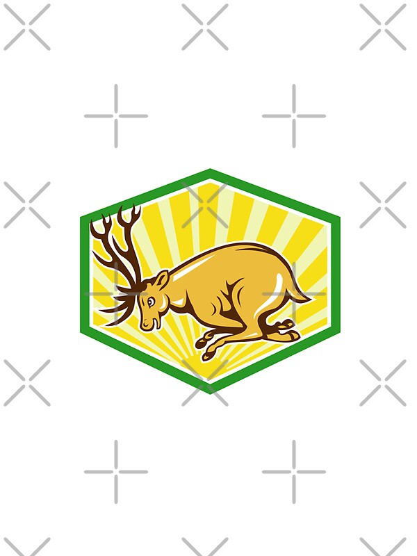 "Stag Deer Charging Side Cartoon" by patrimonio | Redbubble