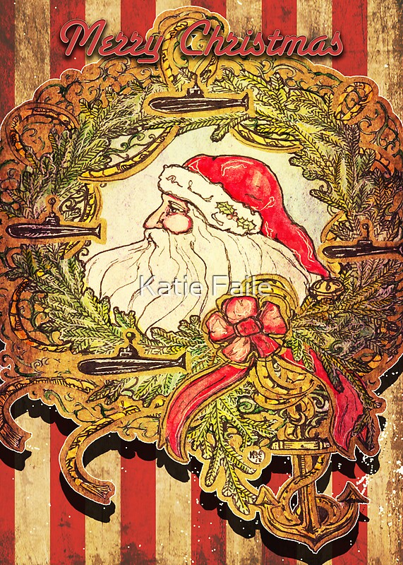 "Submarine Santa" by Katie Faile | Redbubble