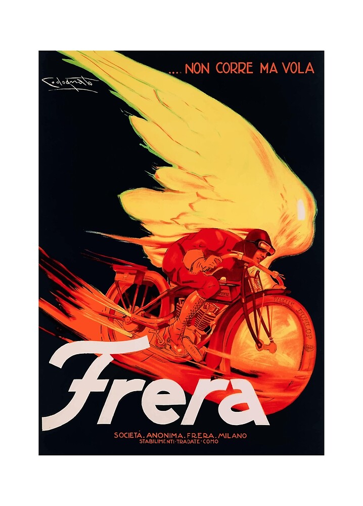 "Frera Italian Motorcycles 1920's Advertising Poster" by retrographics ...