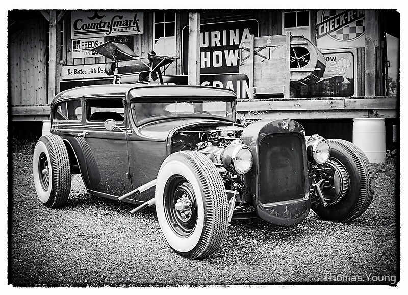 "Classic Hot Rod in Black and White" by Thomas Young | Redbubble