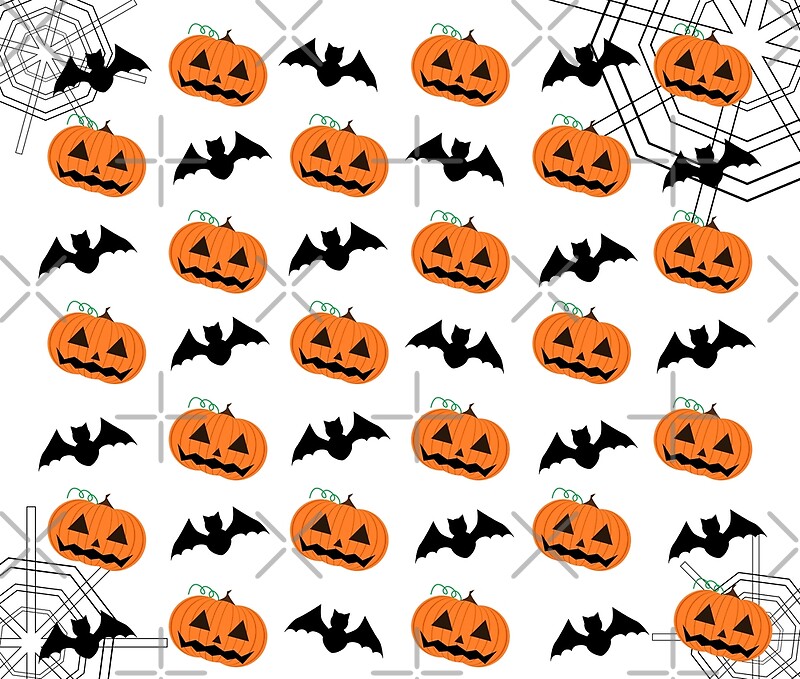 "Spooky Halloween Bats and Jack-o-lanterns" by ArashiiGames | Redbubble