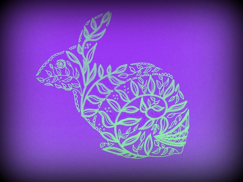 "Purple and Black bunny, maori style rabbit design" by CateJacobs ...