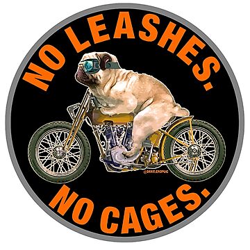 "NO LEASHES, NO CAGES" Sticker for Sale by darklordpug | Redbubble