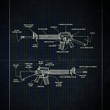 "M16 A1 Blueprint" Poster for Sale by abdulsenpai | Redbubble