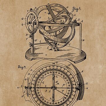 "Patent Blueprint 1902 Stellar Nautical Compass" Poster for Sale by ...