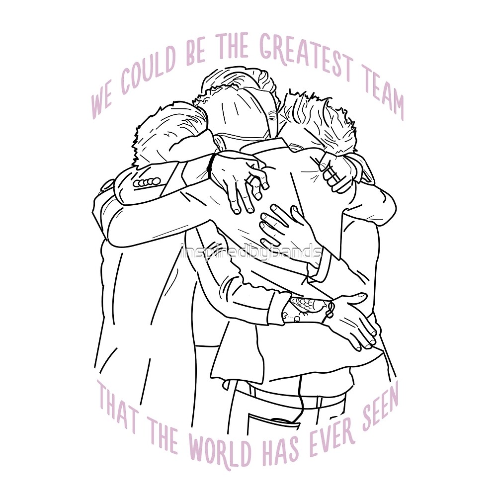 "1D Group Hug Outline" by inspiredbybands | Redbubble