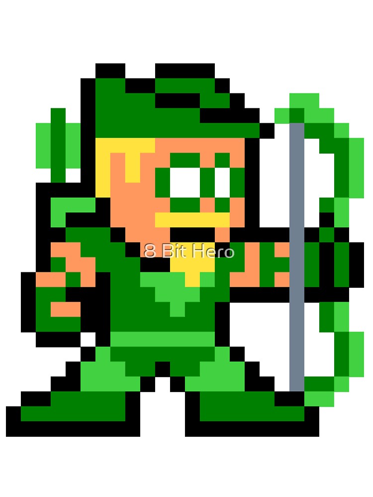 "8-bit Green Arrow" by 8 Bit Hero | Redbubble