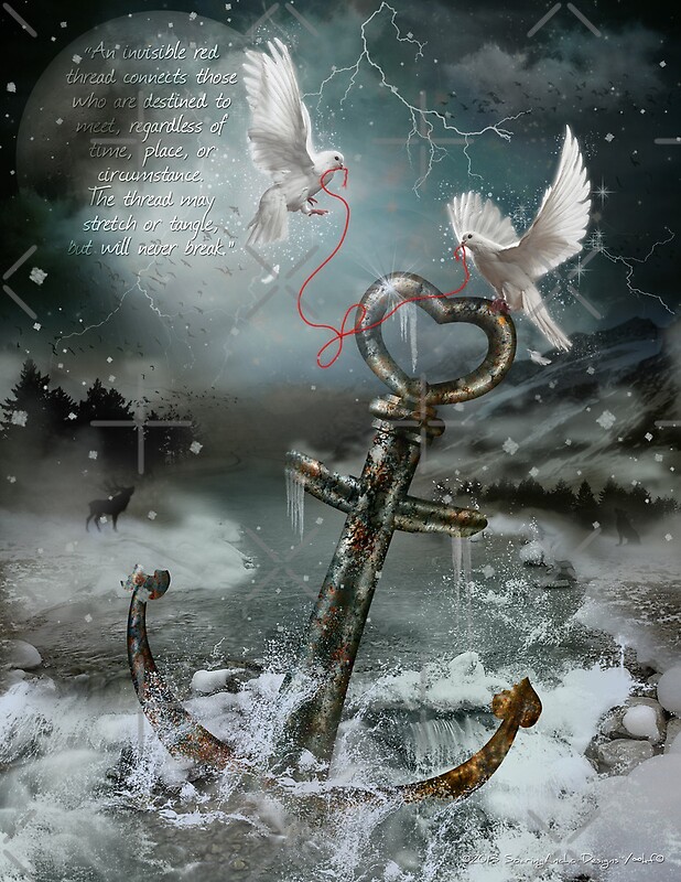 "Red String of Fate / Red Thread of Destiny / Soulmate (with quote)" by ...