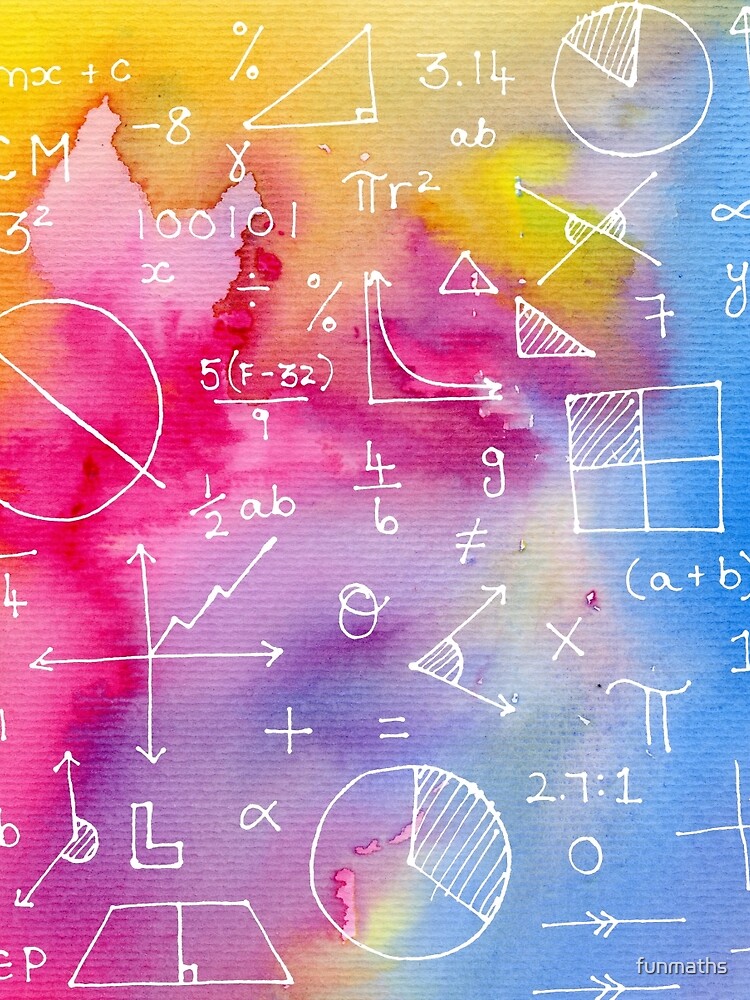 "Math formulae (watercolor background)" Graphic T-Shirt by funmaths ...