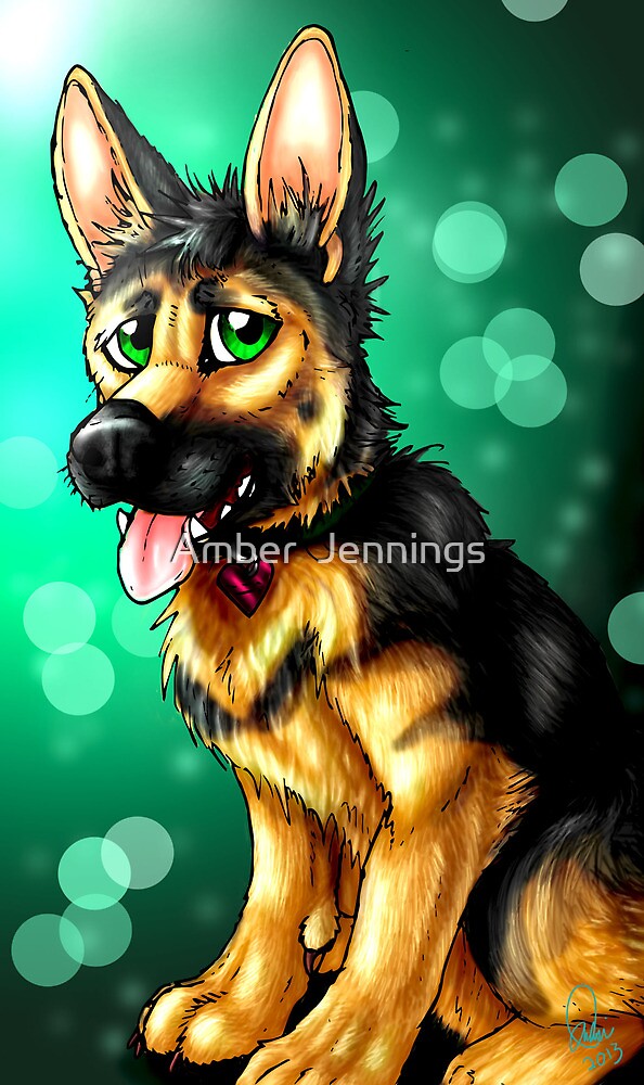 "German Shepherd Chibi" by Amber Jennings | Redbubble