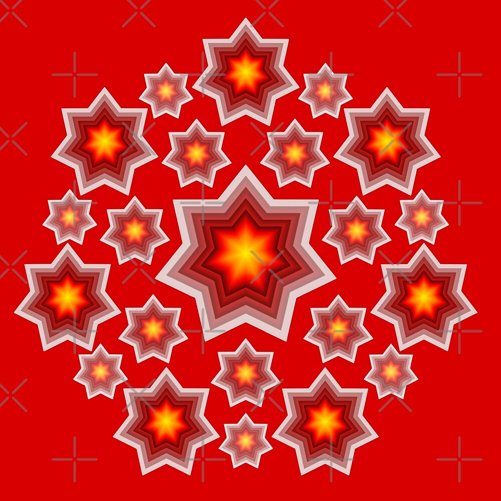 "Red shining stars" by helenkaiy | Redbubble
