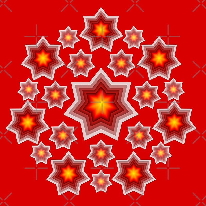 "Red shining stars" by helenkaiy | Redbubble