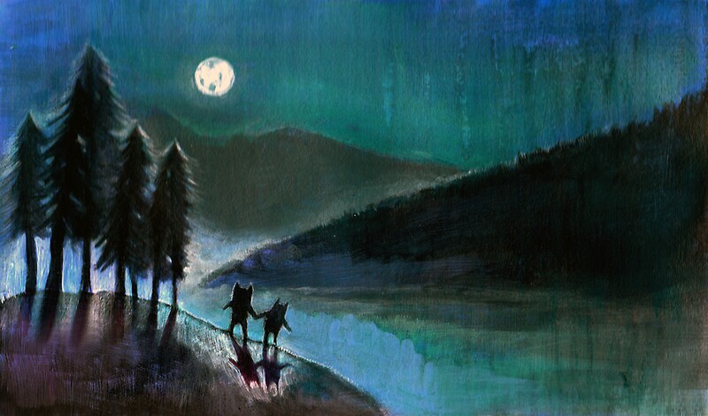 "Moonlight Monsters II" by Tiffany Dow Thomas | Redbubble