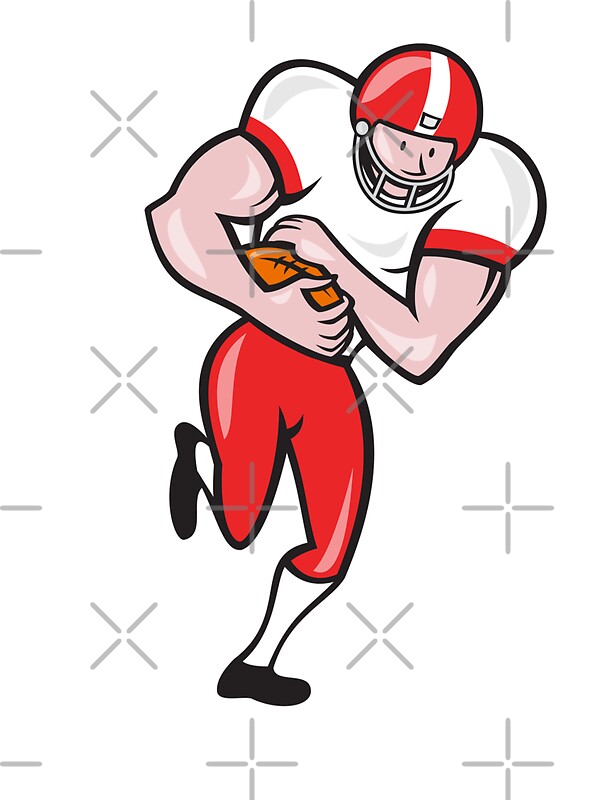 "American Football Running Back Ball Cartoon" by patrimonio | Redbubble