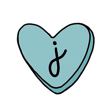 "Letter J From The Alphabet, Heart Design Illustration" Sticker for ...