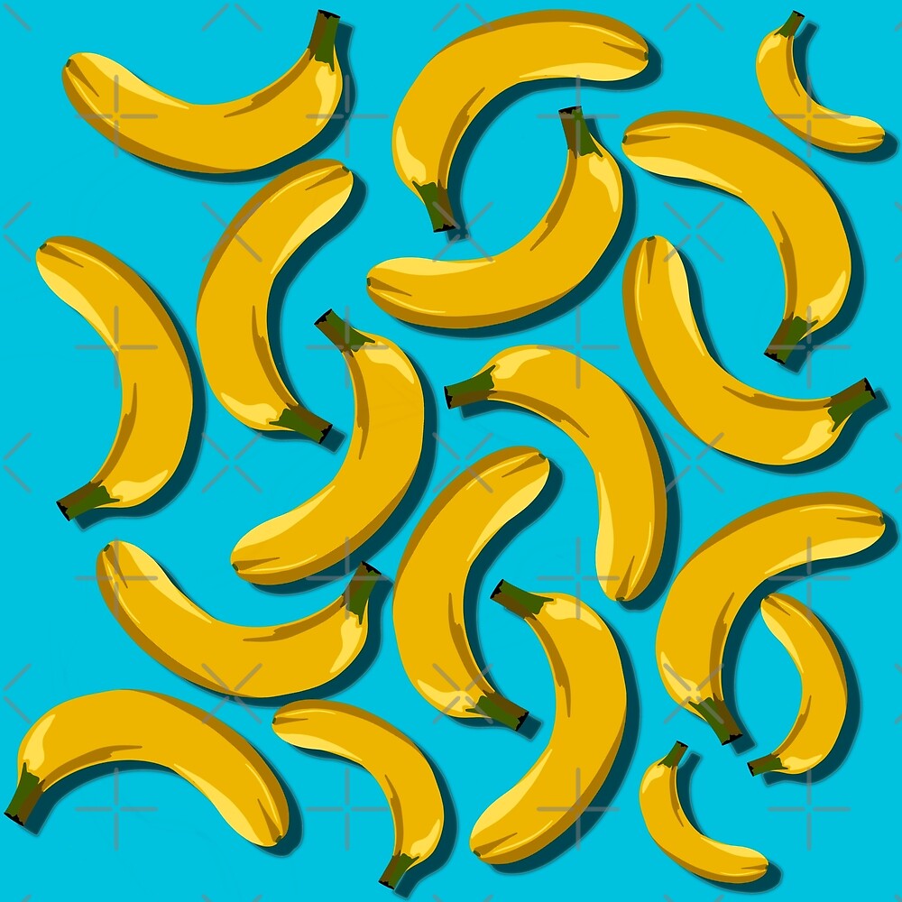 "Banana blue background" by shantzp11 | Redbubble