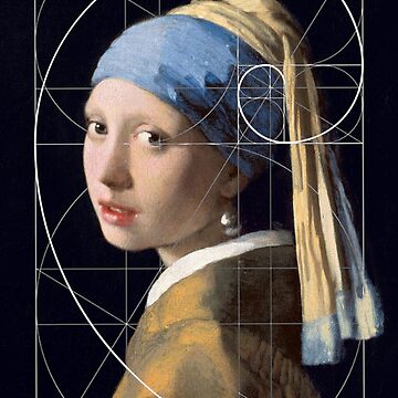 "Modern Art Vermeer Girl with Pearl Earring Golden Ratio" Spiral ...