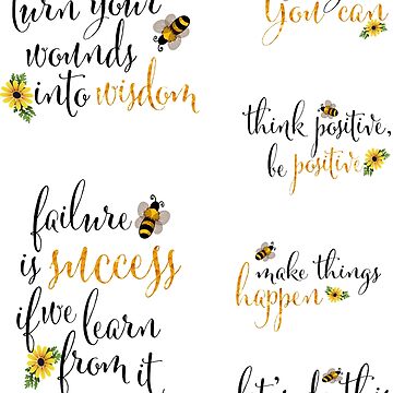 "Bee, Bees Motivational Quotes Pack Sticker" Sticker for Sale by Fas ...