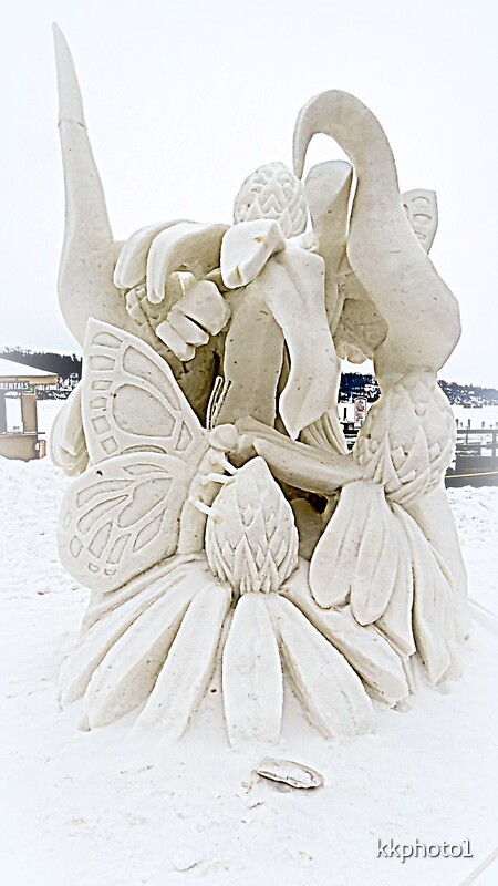 "Flowers And Butterfly Snow Sculpture" by kkphoto1 | Redbubble
