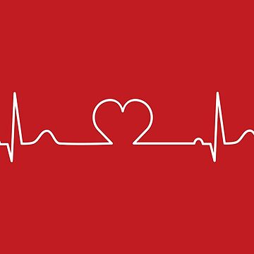 "Heartbeat line with heart in the middle. Normal electrocardiogram, EKG ...