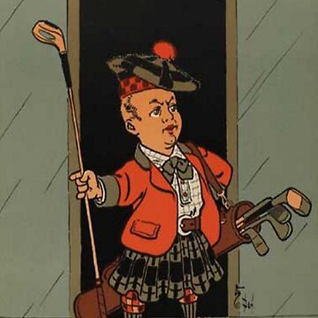 "Scottish Golfer Wearing Kilt and Tamoshanta" Sticker for Sale by ...