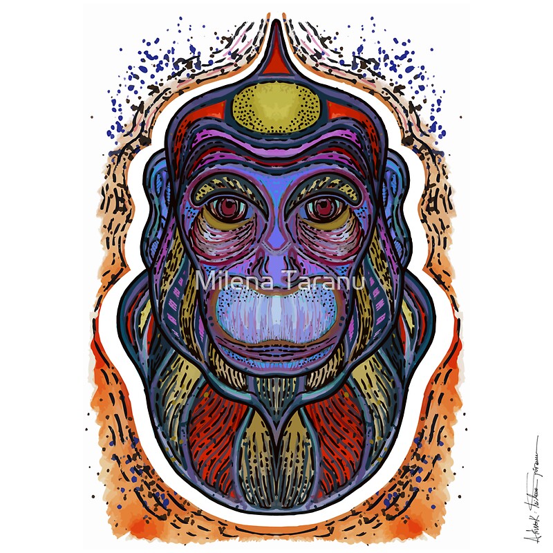 "Psychedelic monkey" Posters by Milena Taranu | Redbubble
