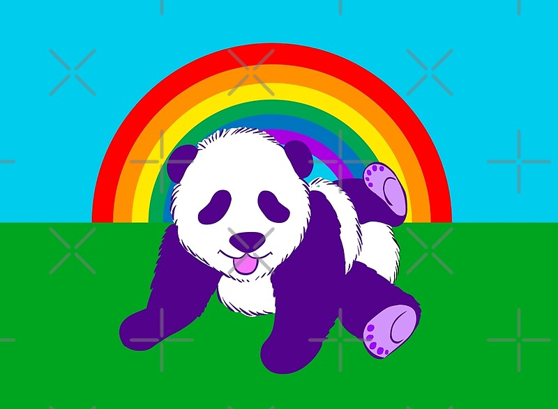 "Cute Purple Panda Rainbow" by elishamarie28 | Redbubble