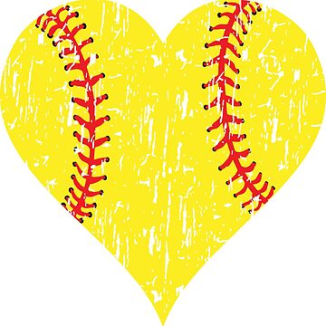 "Distressed Softball Heart" Photographic Print for Sale by PepaAnaRB ...