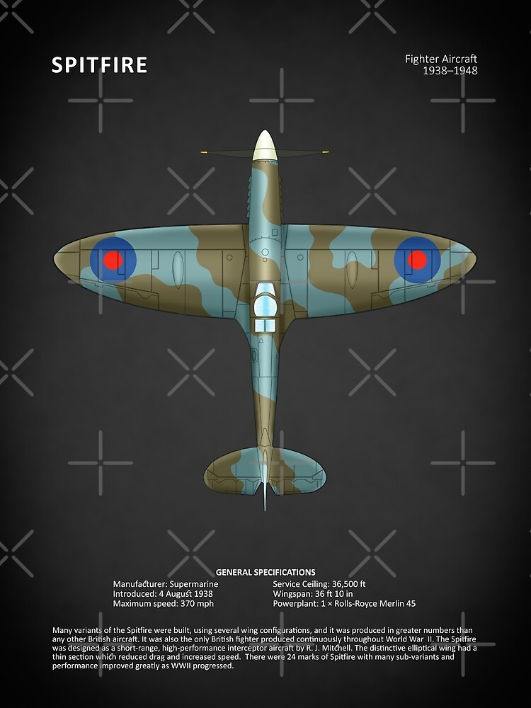 "The Spitfire Blueprint" by rogue-design | Redbubble