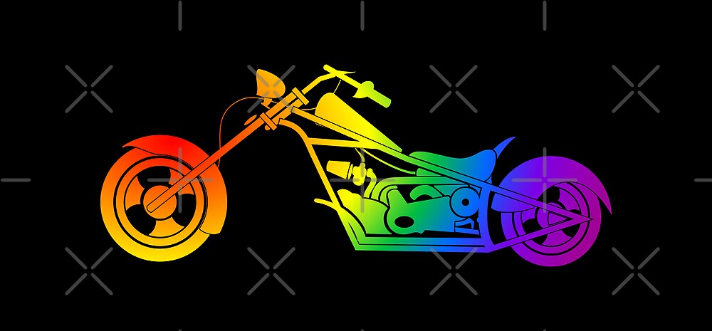 "Rainbow Motorcycle" by Almdrs | Redbubble