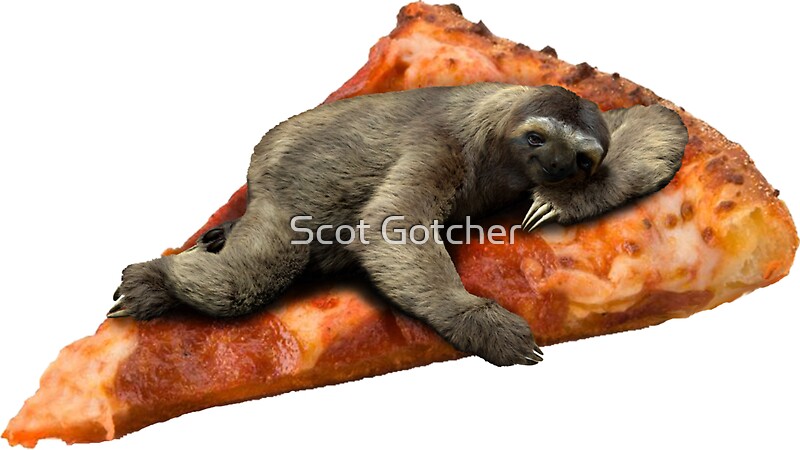 "Pizza Sloth" Stickers by vigilanteartist | Redbubble