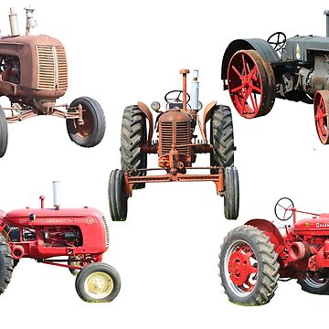 "Antique Farm Tractor Collage" Pin for Sale by rhamm | Redbubble