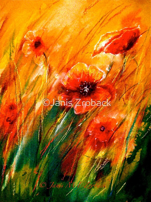 "Flowers...Poppy Fields" by ©Janis Zroback | Redbubble