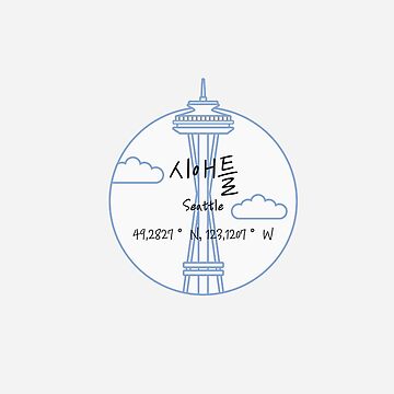 "Seattle "시애틀" coordinate design with Korean typography" Sticker for ...