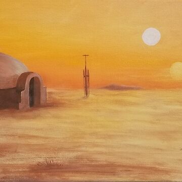 "Tatooine Landscape - Binary Sunset" Art Print for Sale by SchaeferArt ...