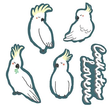 "Cockatoo Lovers stickers" Sticker for Sale by jiheun629 | Redbubble