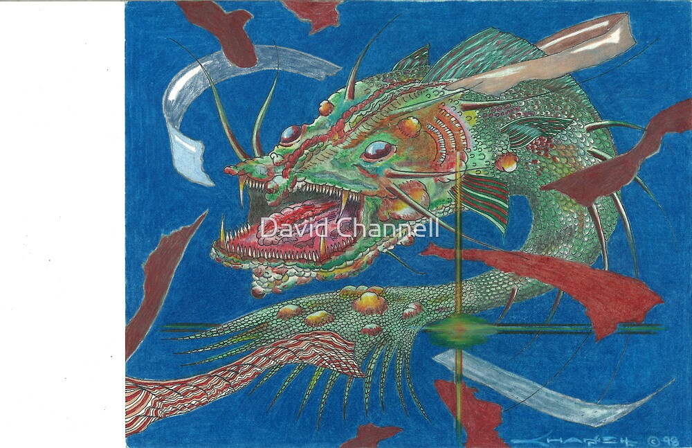 "A Mean Fish" by David Channell | Redbubble