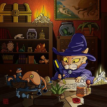 "Baz the Cat Wizard" Art Print for Sale by DingHuArt | Redbubble
