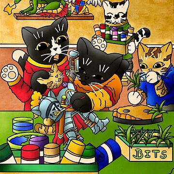 "Miniature Knight Cat Model Painting Cats" Metal Print for Sale by ...