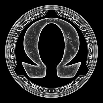 "Omega symbol shield" Sticker by NicGrayGraphic | Redbubble
