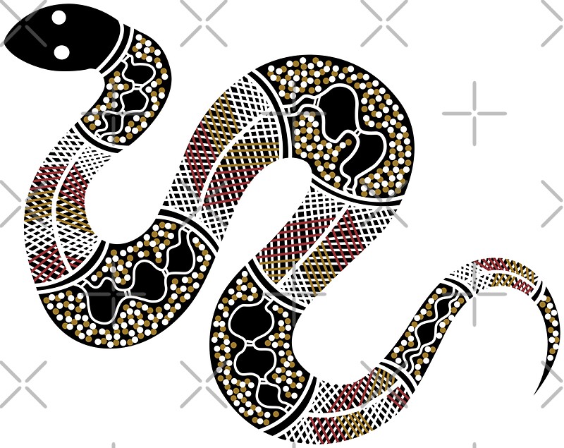 "Aboriginal Art - Snake" Stickers by HogarthArts | Redbubble