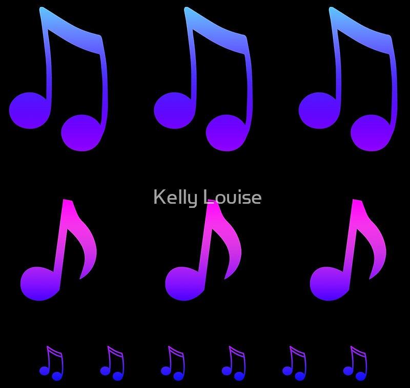 "Pink and Blue Music Notes" by Kelly Louise | Redbubble