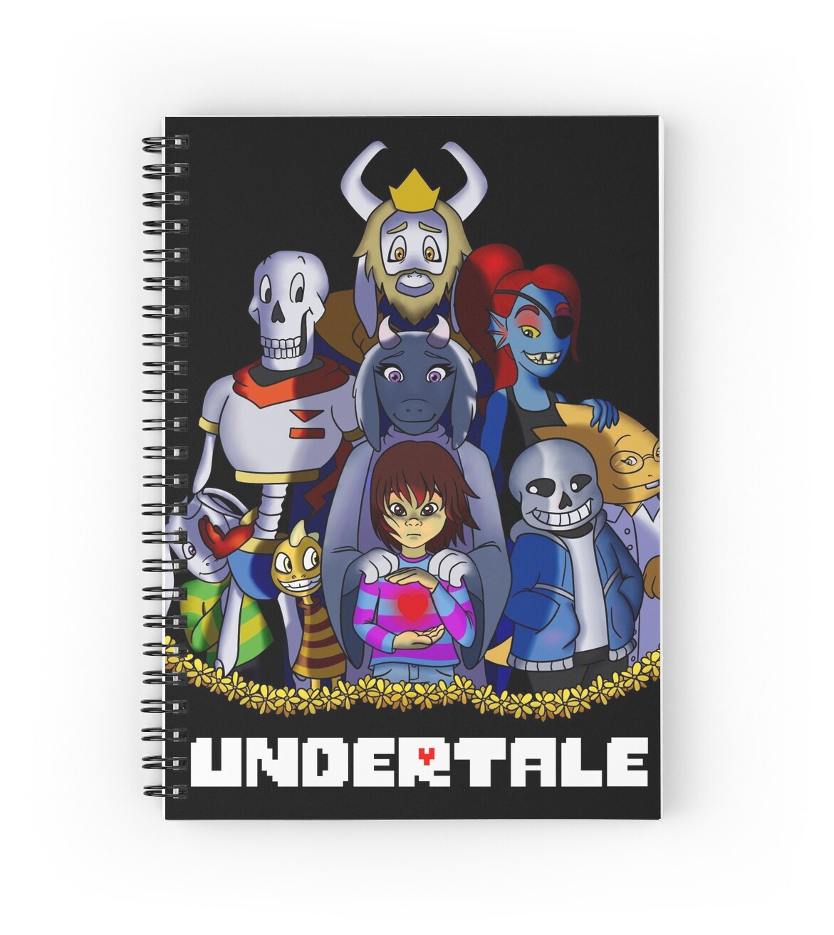 "Undertale Cast" Spiral Notebooks by SadGiraffe | Redbubble