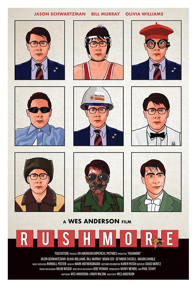 « Affiche du film "Rushmore" de Wes Anderson » par Chris Ayers | Redbubble