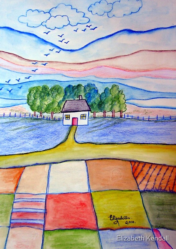 "Patchwork landscape" by Elizabeth Kendall | Redbubble